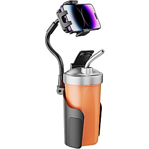 toocki Cup Holder Phone Mount for Car, Universal 360° Adjustable Gooseneck Cell Phone Cup Holder Expander for Medium-Sized Vehicles Truck Compatible with iPhone Samsung & All Smartphones