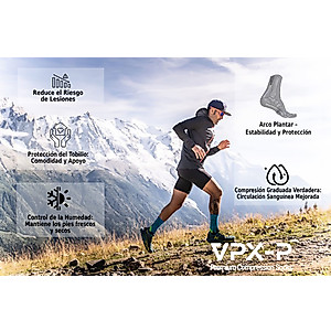 VPX4U Compression Cycling Socks For Men and Women - Performance Bike, Running & Mountain Bike Socks - Medias para Bicicletas-20-30 mmHg, Mid-Cut (Carolina Blue, Large-4)