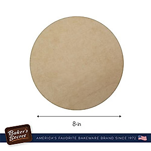 Baker's Secret - 120 Sheets Unbleached Non-stick 8" Round Parchment Paper, Baking Paper Sheets, Heavy Duty Pre-cut Baking Sheets, DIY Baking Essentials