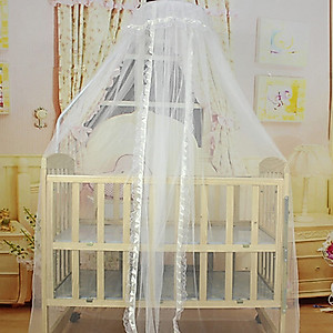 HEVIRGO Bed Canopy Mosquito Net, Hanging Travel Netting Curtains, Play Tent Bedding, Baby Bed Mesh Dome Curtain Mosquito Net Durable Toddler Crib Cot Canopy Bed Net - Beige