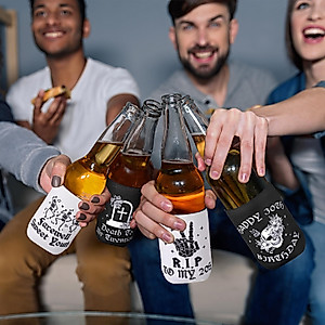 16PCS Gothic 30th Birthday Party Can Sleeves Death to My 20s Can Cooler Party Supplies RIP Cheer Youth Bachelorette Beverage Sleeves Favor for Birthday Bachelorette Party Halloween Party Decorations