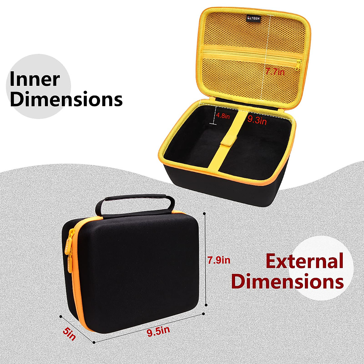 LTGEM Hard Case for DEWALT DCW600B 20V Max XR Cordless Router & DEWALT DWP611 Router - Travel Protective Carrying Storage Bag