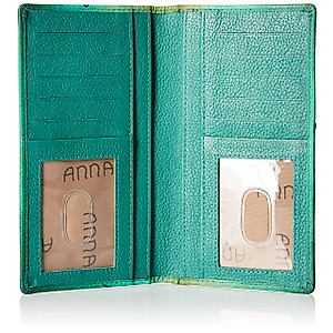 Anna by Anuschka womens 1833 Wallet Hand Painted Genuine Leather, Birds in Paradise Green, One Size US