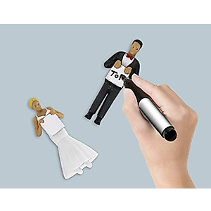 Drinking Buddies Happy Couple Themed Reuseable Glass Drink Markers, Bride & Groom