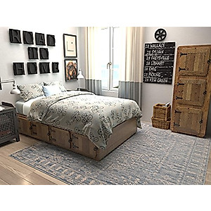 Unique Loom Paris Collection Area Rug - Birch (8' Square, Blue/ Beige)