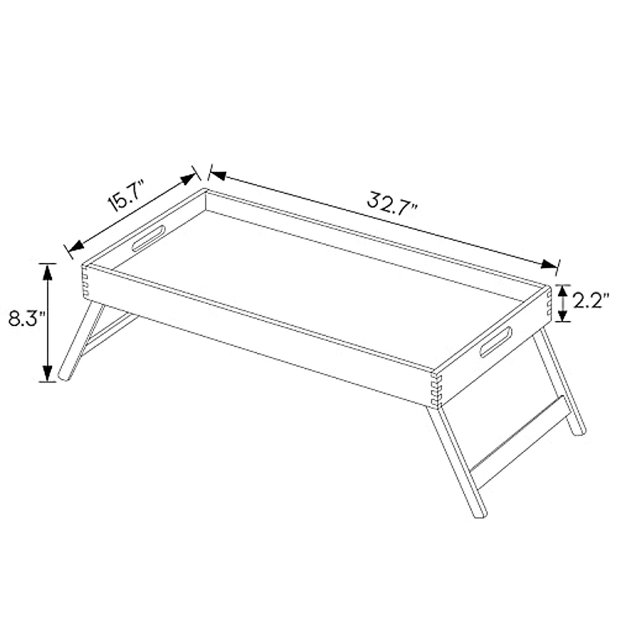 MoNiBloom Bed Tray Table Folding Legs with Handles, Bamboo Foldable Eating Breakfast Snack Food on Sofa Desk Serving Tray, Portable Lap Tray, Large, Natural