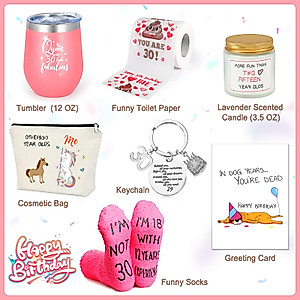 AWDK 30th Birthday Gifts for Women, Birthday gift for her, Birthday decoration for 30 year olds Women,30th Birthday idea for Mom, Grandma, Sister,Friend,Anut,Coworker 8pcs