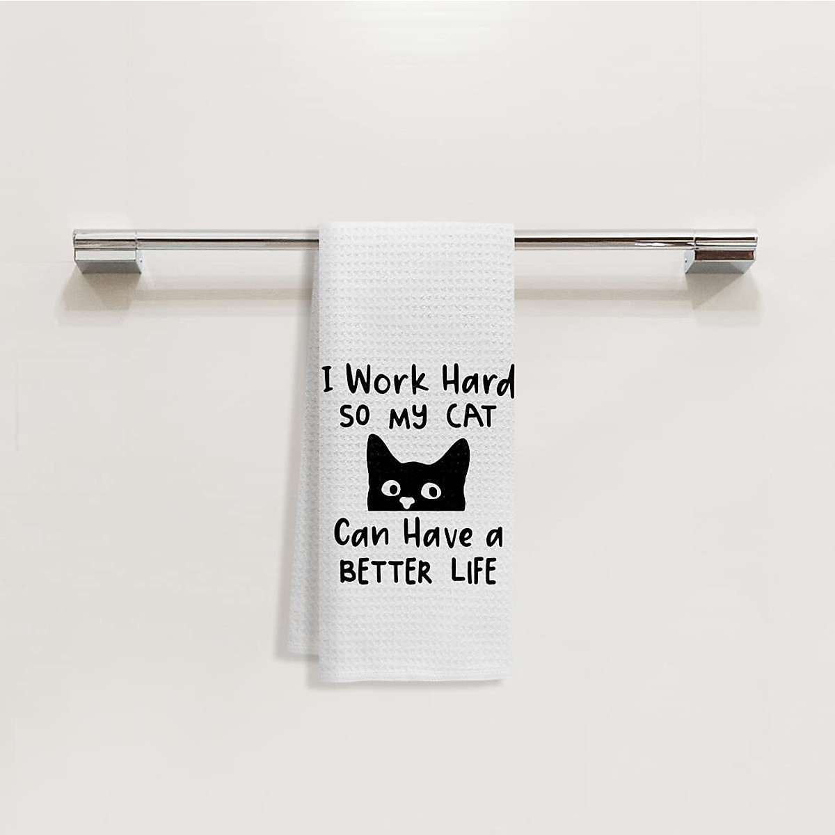 Voatok I Work Hard So My Cat Can Have A Better Life Funny Black Cat Quote Bath Towel,Cat Lovers Gifts Decorative Towel,Cat Mom Girls Gifts