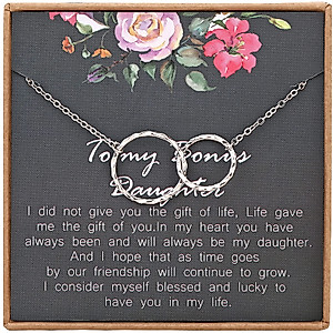 MADAOGO Daughter Gifts from Stepmom/Stepdad, Infinity Necklace, Daughter in Law Wedding/Birthday Gifts, Stepdaughter Gifts from Stepmom, Jewelry Gifts for Daughter