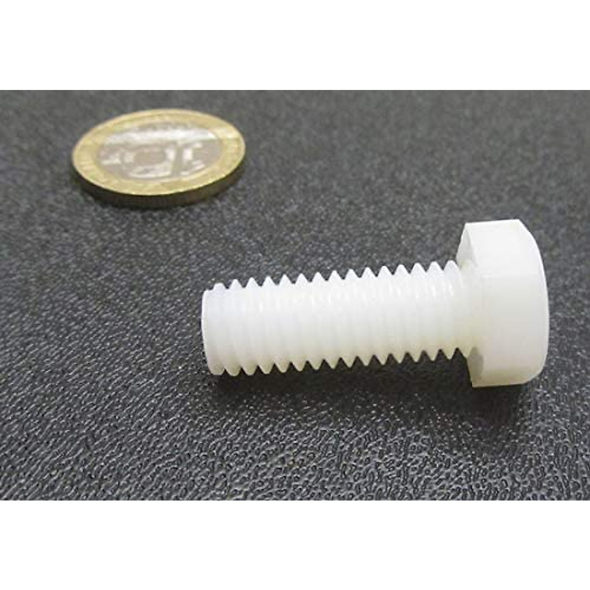 Natural Nylon Hex Head Bolts FT 3/8"-16 Thread x 1.00" Long 50 pcs