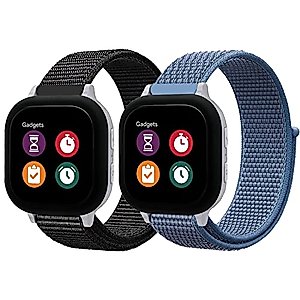 2 Packs Nylon Band Replacement for Gizmo Watch 3 2 1/Gabb Watch,20mm Breathable Hook & Loop Gizmo Watch Band Replacement Gabb Watch Bands for Boys and Girls