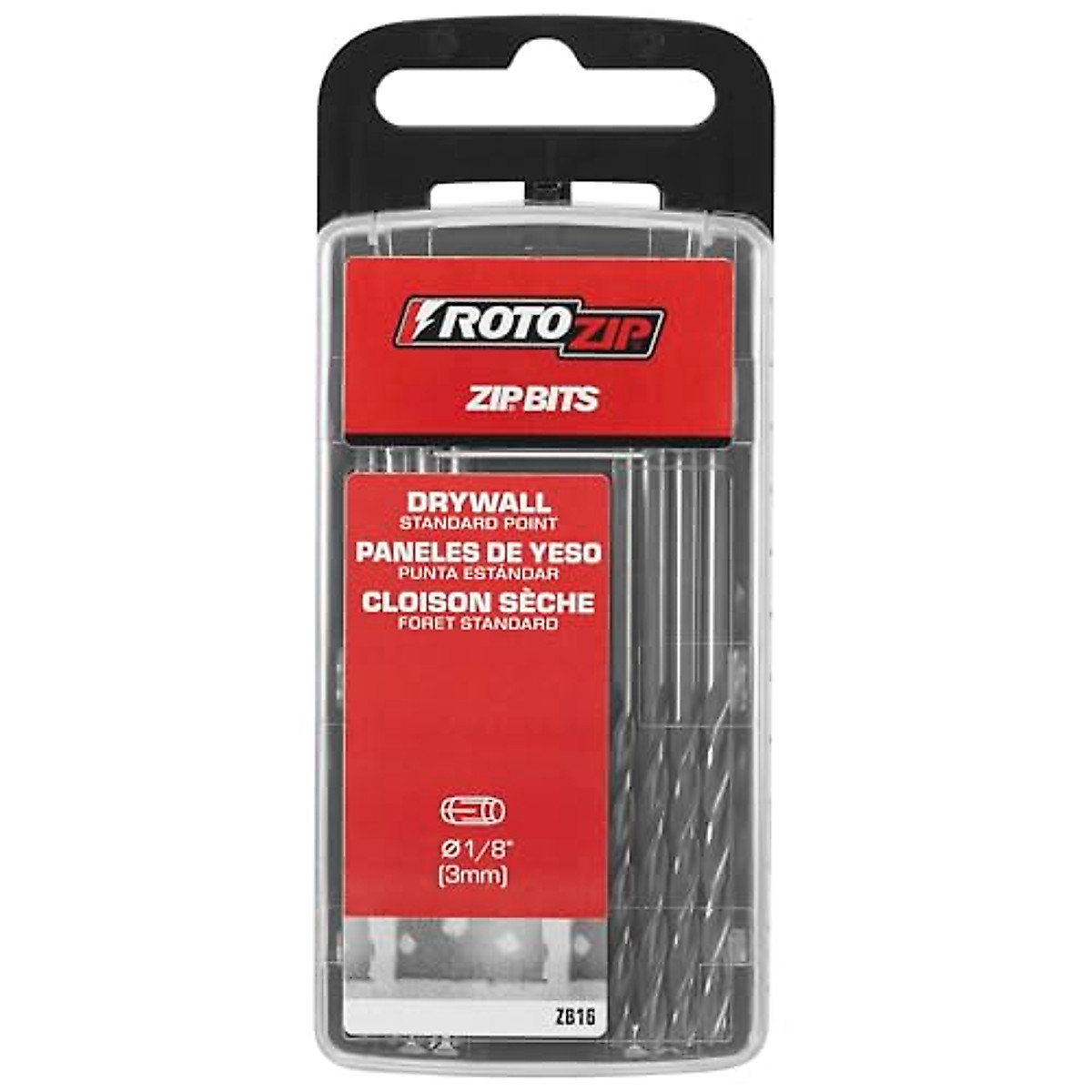 Roto Zip ZB16 1/8-Inch Standard Point Drywall Cutting Zip Bit, 16-Pack