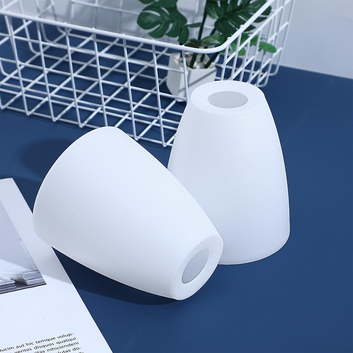 Luxshiny Sconce Shades Lamp Shade Cover 2PCS Plastic Pendant Light Cover Lampshade 11.5X10cm Oval Table Lamps Shades Floor Lamp Shade Replacement for Bedroom Table Living Room E14