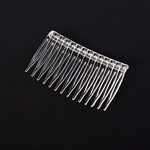 Pangda 10 Pieces Clear Hair Combs Women Hair Clip Combs 14 Teeth Plastic Bridal Wedding Veil Combs for Girl Fine Hair Styling Accessories