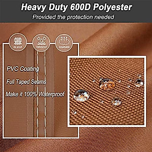 NettyPro Stackable Chair Covers Waterproof Outdoor Stack Chairs Cover Patio Furniture Stacking Chair Covers, Fits for 4-6 Stackable Dining High Back Chairs, 26 W x 35 D x 45 H inch, Brown