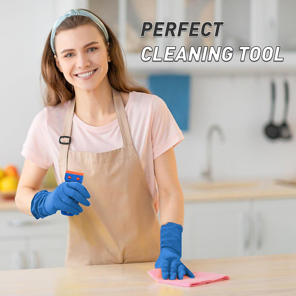 DIYSELF 2 Pack Plastic Razor Blade Scraper, Extra 100Pcs Plastic Razor Blades Refills, Plastic Scraper Tool, Razor Scraper Tool, Blade Scraper Tool for Removing Vinyl, Decals, Stickers, Labels, Glue