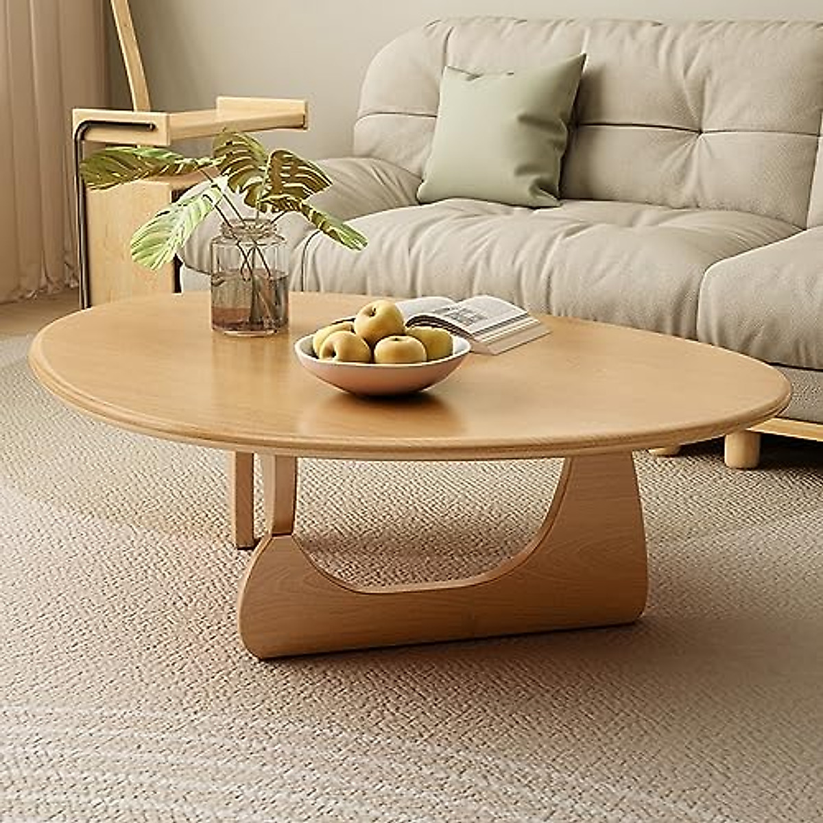 Triangle Coffee Table, Modern Leisure Table with Geometric Legs for Living Room, Patio, Home Office, Birthday, (Color : A, Size : 110 * 78 * 40cm)