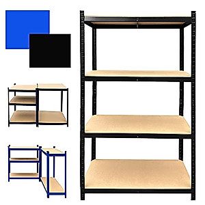 YouseaHome 4 Tier Metal Shelving, 150CM Wide Garage Storage Shelves Heavy Duty Garage Shelving,for Kitchen, Pantry, Closet, Garage, Office, Black