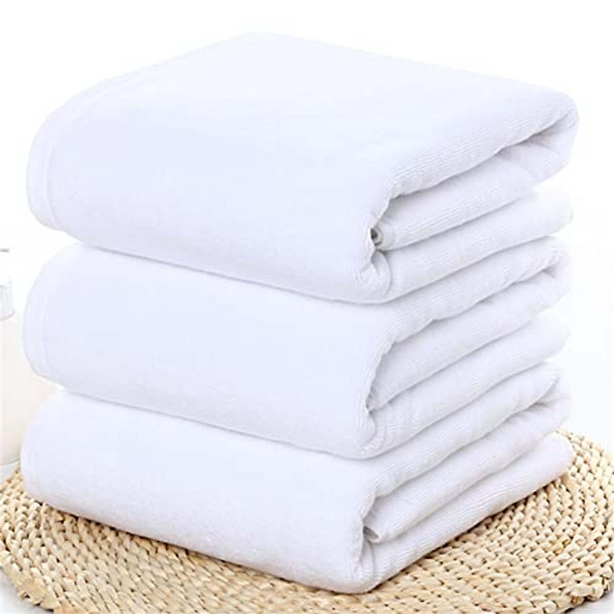 NUPYQL Towels 2Pcs Luxurious Jumbo Bath Sheet Premium Cotton Oversized 70*140cm - Soft Towel Sets for Bathroom - Ultra Soft & Highly Absorbent - White