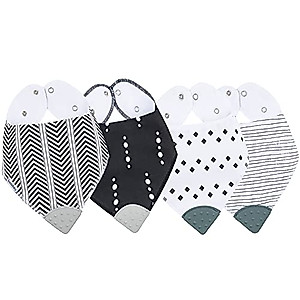 Bazzle Baby Bandana Bib Teething Bib with teether corners for Natural Teething Relief Cotton & Fleece Soak Up Drool Bib
