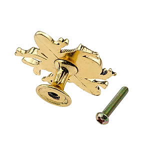 HEVSTIL 2-Pack Bee Shape Cabinet Knob,Nature Theme Single Hole Pulls for Cabinet Dresser Knobs Furniture Door,Antique Gold