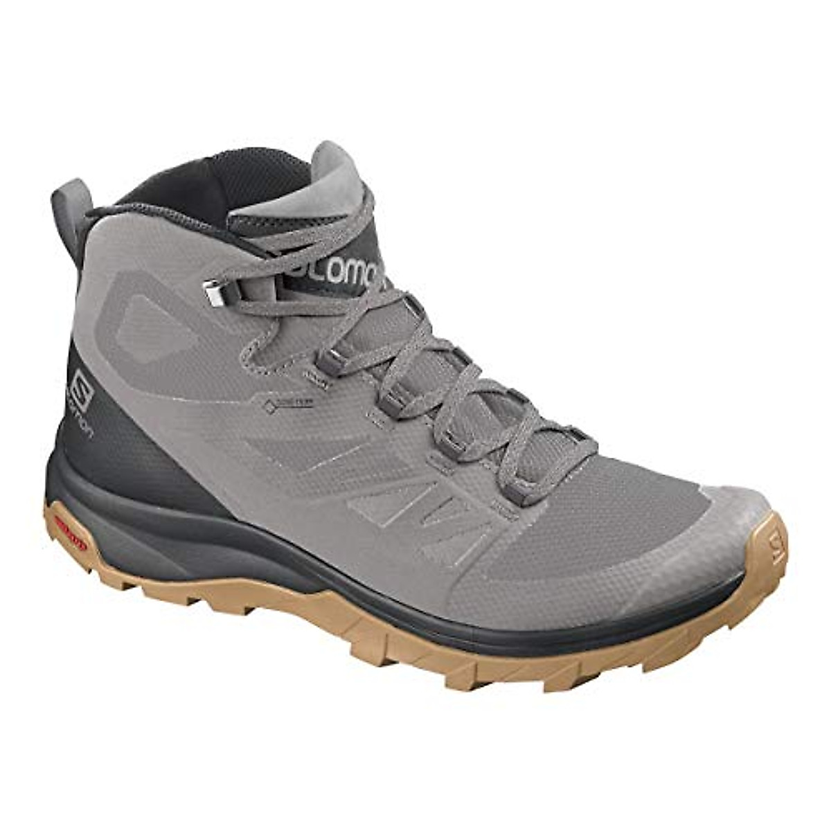 Salomon Outline Mid Gore-TEX Hiking Boots for Men, Frost Gray/Black/Alloy, 10.5