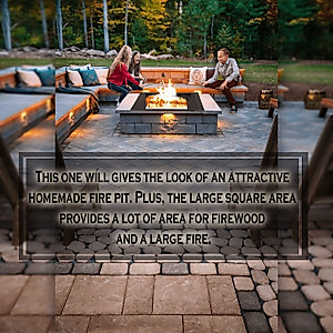 Square Fire Pit Ring/Insert, Fire Pit Liner, Outdoor Heavy Duty 2.0mm Steel, 25 Inch Inside Diameter, 29 Inch Outside Diameter