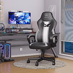 JOYFLY Gaming Chair, Gamer Chair Racing Style Game for Adults Teens, Ergonomic PC with Lumbar Support, 300lbs（Black）