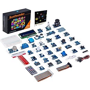 SunFounder 37 Modules Sensor Kit V2.0 for Raspberry Pi 4B 3 Model B+ 3B 2B B+ A+ Zero, GPIO Extension Board Jump Wires