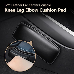 Yumfugu 2 PCS Car Knee Cushion Pads, Car Center Console Knee Leg Trim Cushions, 7.0In x 3.1In Waterproof Soft Sponge Car Frame Protective Pillows, Universal Leg Rest Pads for Trucks SUVs Cars (Black)