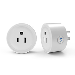 2pack Smart Plug Socket Mini Outlet with Schedule,Remote Control your Devices,Occupies Only One Socket, Compatible with Alexa Echo Google Home Assistant, christmas light socket Timing Function