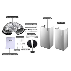SNDOAS Range Hood 30 inches,Stainless Steel Wall Mount Range Hood,Vent Hood 30 inch w/Touch Control,Ducted/Ductless Convertible,Chimney-Style Over Stove Vent Hood,Kitchen Hood,Baffle Filters