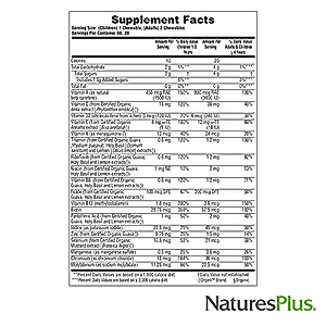 Natures Plus Source of Life Garden Certified Organic Family Chewable Multivitamin - 60 Vegan Chewables - Mixed Berry Flavor - for Adults & Children - Vegetarian, Gluten-Free - 30-60 Servings