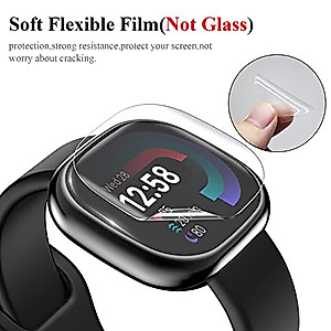 EWUONU [6 Pack Screen Protector Compatible for Fitbit Versa 4/Versa 3/Sense 2//Sense, Flexible Film HD Clear Bubble Free Soft Screen Protector(Not Glass) for Fitbit Sense 2/Sense/Versa 4/3 Smartwatch