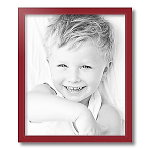 ArtToFrames 15x18 Inch Red Picture Frame, This 1.00 Inch Custom Wood Poster Frame is Red - Comes with Foam Backing 3/16 inch and Regular Glass (FBPL0066-60823-YRED-15x18)
