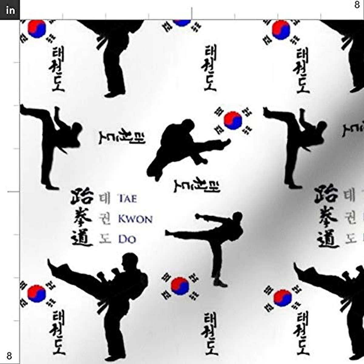 Spoonflower Fabric - Large Print Martial Arts Fitness Health Printed on Petal Signature Cotton Fabric by The Yard - Sewing Quilting Apparel Crafts Decor
