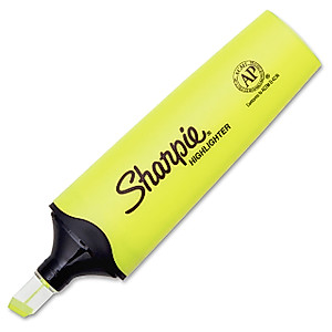 Sharpie Clear View Fluorescent Highlighters, Chisel Tip, Smear Guard Ink (Yellow, 4-Pack)