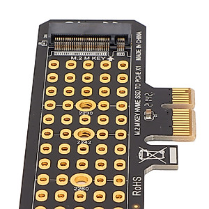 NVME M.2 to PCIE X1 Riser Card, PCIE Interface Support, Aluminum Heat Transfer Design, 2230 SSD Support, Half Height Baffle for Windows for M Key M.2 SSD