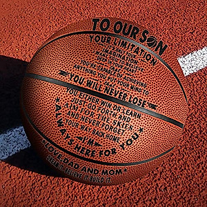 Tree Life Engraved Boys Basketball Gifts for Son - to Our Son - Your Limitation It’s Only You Imagination - from Dad and Mom Christmas Birthday Gifts Indoor/Outdoor Basketball 29“