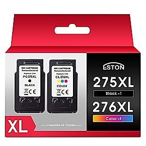 275XL 276XL Remanufactured Replacements for Canon Printer Ink 275XL 276XL Combo Pack 275XL 276XL PG-275 CL-276 for Canon Pixma TR4720 TS3522 TS3520 TS3500 TR4722 TR4700 Printer(1Black,1Color)
