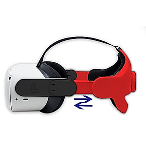 TNE Headband for Oculus Quest 2/Meta Quest 3 Headset Virtual Reality VR | Replacement Accessories for Quest 2/3 Elite Head Strap Reduce Head Pressure, Enhanced Support, Large Cushion (Red)