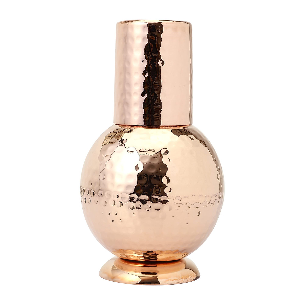 Carafe Pure Copper Bedside For Ayurveda Health Benefits, Capacity - 1000 Ml. (33.8 US Fluid Ounce).