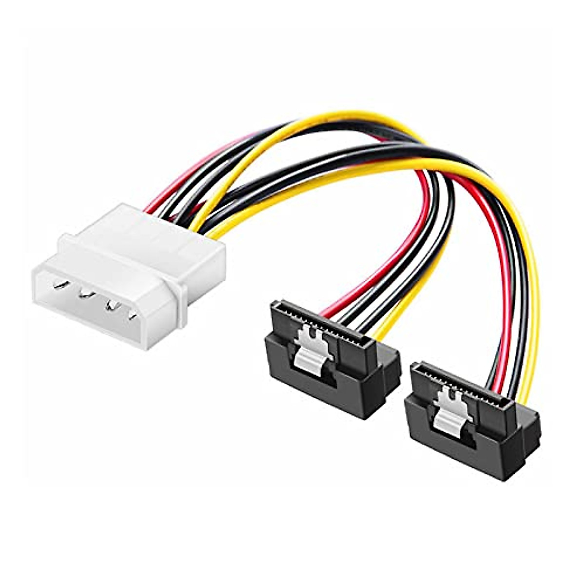 Acxico 5Pcs IDE/Molex/IP4/4-pin to 2X SATA Power 15-pin Converter Adapter Cable
