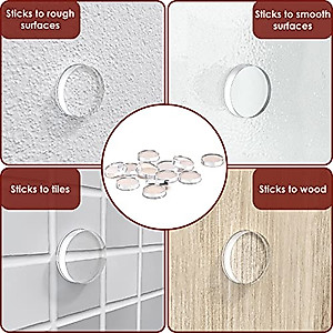 WEIDEBACH® 12x Discreet Door knob Stopper Transparent, Door Bumper Pads self-Adhesive 0.79x0.2 in, Elastic Wall Bumper Transparent, Rubber Wall Door Stop, Adhesive Rubber Door Stopper Bumpers