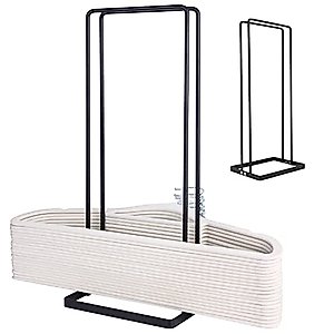 LMIP Hanger Storage Rack, Portable Hanger Storage Rack for Closet Laundry Room, Detachable Metal Stand Hanger Rack for Kids Adult Hanger, Black