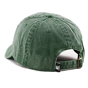 The Hat Depot 100% Cotton Pigment Dyed Low Profile Dad Hat Six Panel Cap (1. Green)