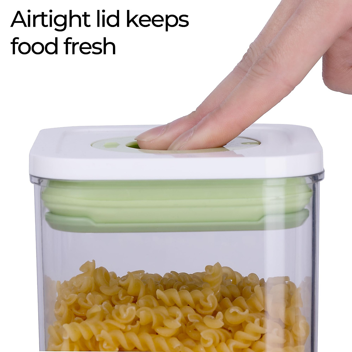 linoroso Pop Airtight Food Storage Containers with Time Recording Lids, BPA-Free Stackable Plastic Storage Containers Set of 4, Dry Cereal Container Set for Pantry Countertop Fridge Organization
