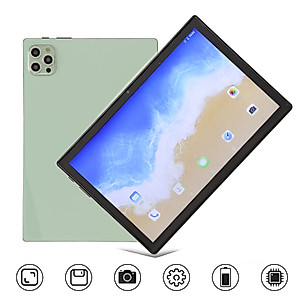 DAUZ 10 Inch Tablet, Tablet 10 Inch 100-240V Green for Travel for Home (US Plug)