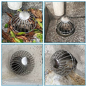 Tissting Gutter Balloon Guard Filter Stainless Steel Gutter Guard Downpipe Outlet Leaf Guard Floor Drain for Roof, Balcony, Yard, Garden(Tube 50)