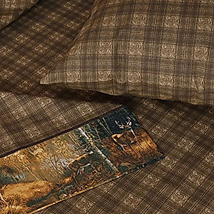 Blue Ridge Home Fashions Whitetail Birch Full Sheet Set, Printed 4-Piece Bed Sheet,Polycotton Fabric,1 Flat Sheet,1 Fitted Sheet & 2 Standard Pillowcases (Full) Brown